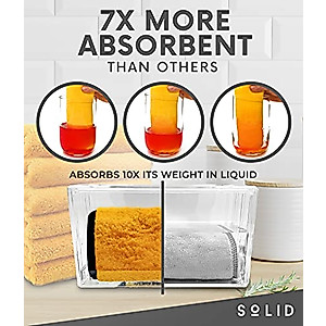 Solid Multipurpose Plush Microfiber Cleaning Cloth - Cleaning Towel for Household, Car Washing, Drying & Auto Detailing - 12" x 12" (Yellow, 12)