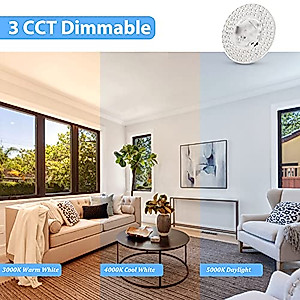 Temgin 1 Pack 7in 36W Dimmable LED Engine Retrofit Kit for Ceiling Fan Lamp Replacement with 3200LM - Choose from 3CCT(3000K/4000K/5000K) for a Customized Lighting Experience, ETL Listed