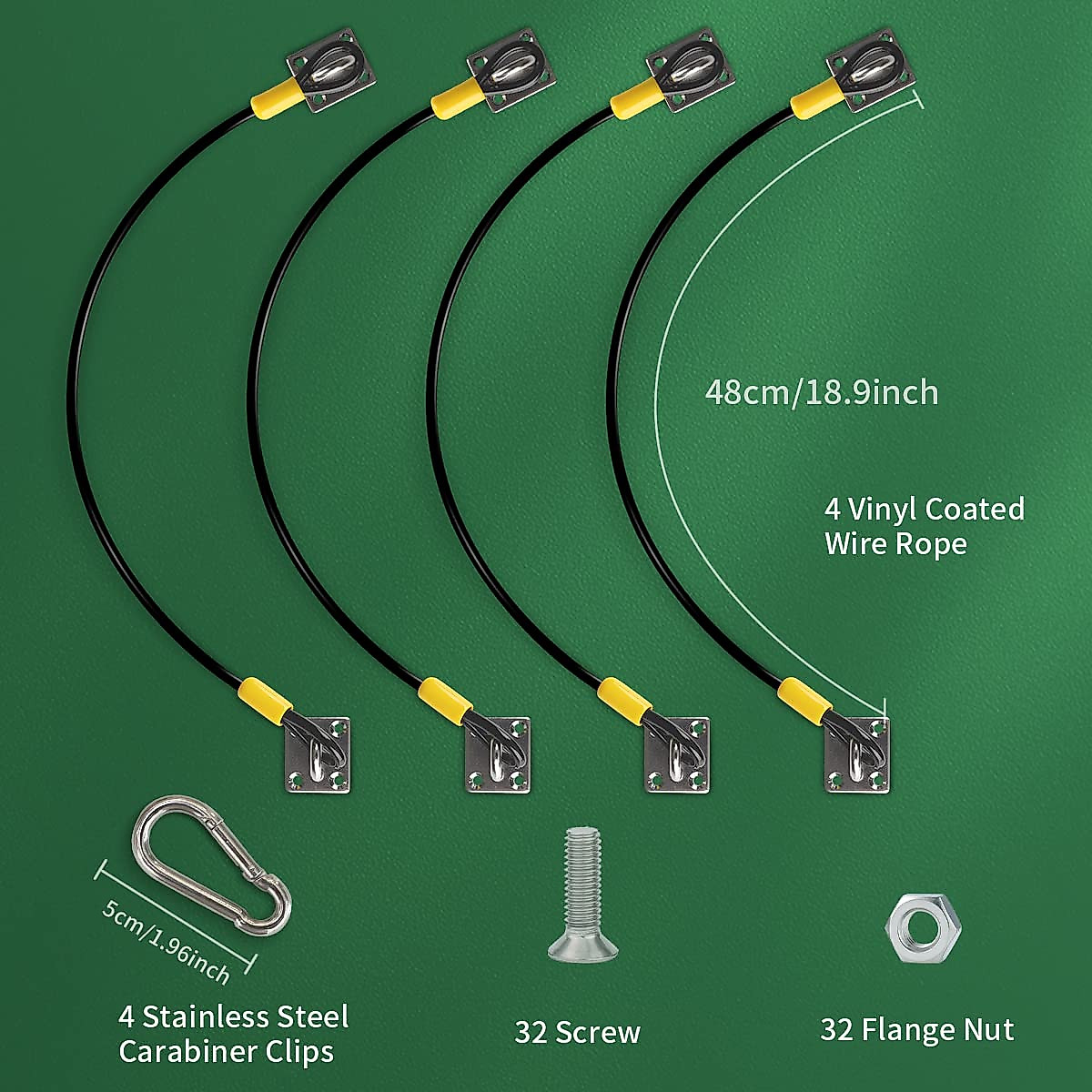 Trash Can Lid Lock,Trash Can Locks for Animals Stop from Rummaging Metal Universal Lid Lock for Outdoor Garbage Cans-Durable Rubber Coated Braided Wire Rope(4 Pack)