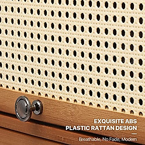 MoNiBloom Shoe Cabinet for Entryway, Adjustable Shelves Storage Space & 3 Drawers, Boho Vibe Storage Rattan Pattern Shoe Rack for 24-28 Pairs for Home and Apartment, Brown