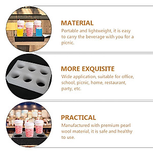 Cabilock 2Pcs Milk Tea Cup Holder Cup Carrier Coffee take Out Carrier Cup Fixing Holders Takeout Coffee Carrier with Handle Beverage Carrier Foam Drink Holder Universal Bottle Pearl Cotton