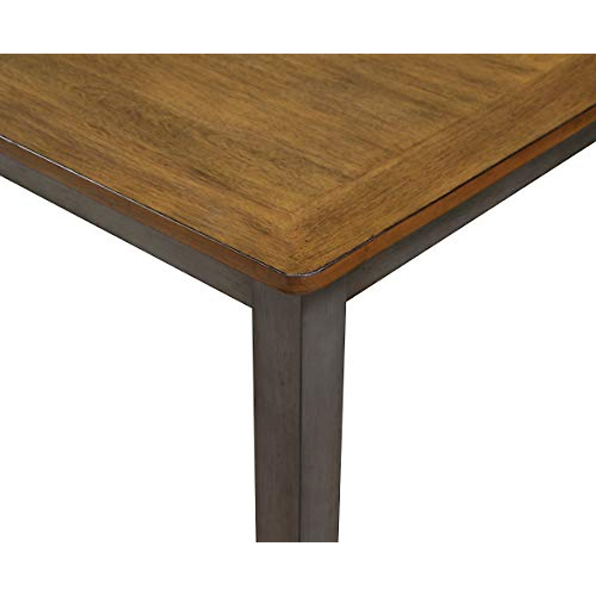 OSP Home Furnishings West Lake Dining Table Set, 5-Piece, Antique Finish Natural Top and Grey Base with Charcoal Fabric