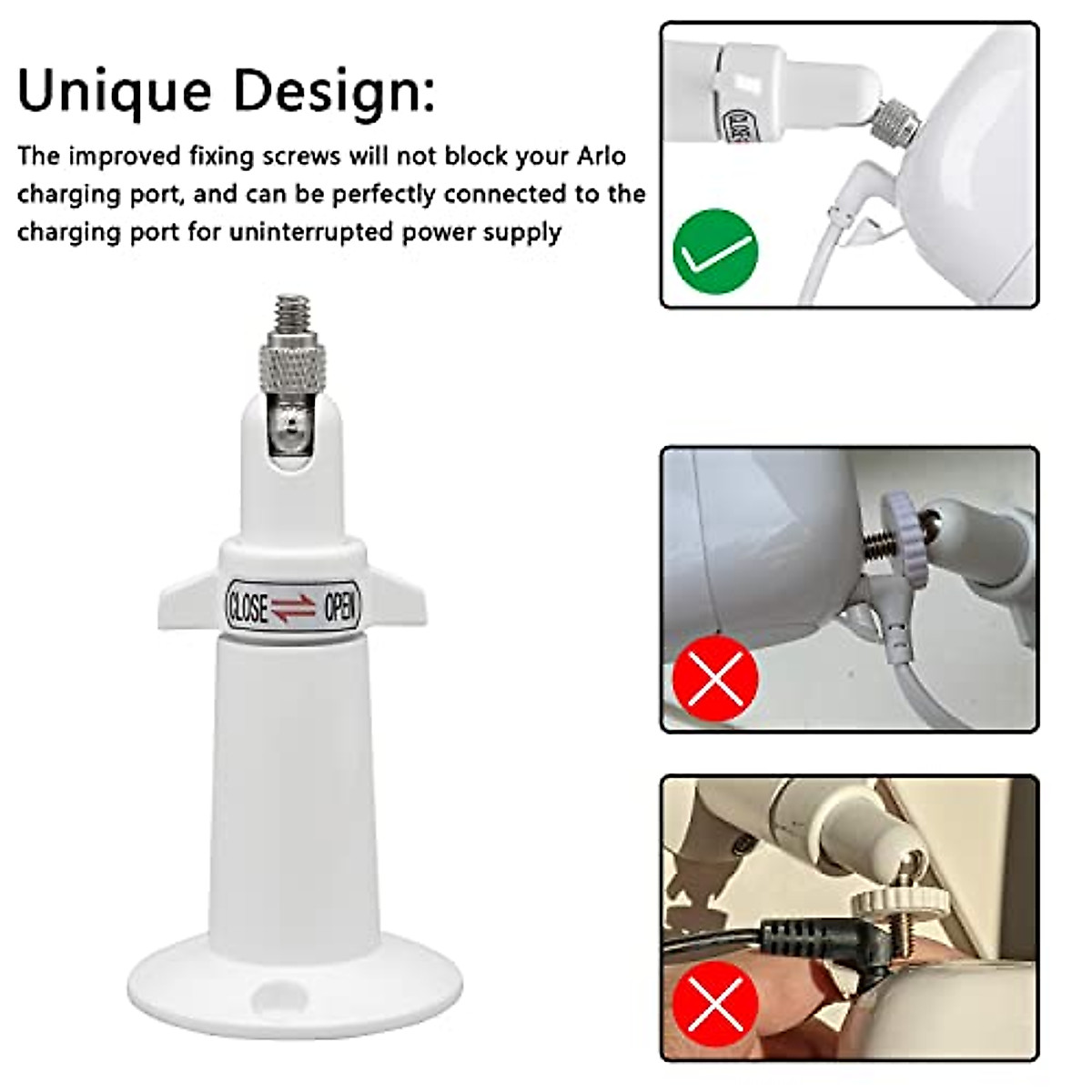 Haoyou Metal Adjustable Mounts Bracket Mount Outdoor/Indoor Compatible with Arlo pro 4/pro 2/Arlo pro/Arlo Ultra/Ultra 2/ Arlo Go/Arlo Essential Spotlight Cameras（2 Pack White）