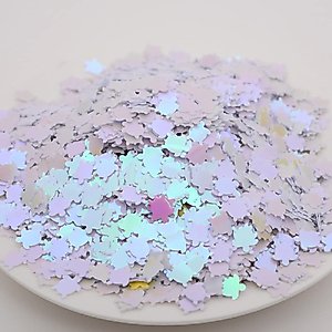 2000 Pieces Sea Turtle Party Glitter PVC Confetti for DIY Mold Art Tumblers Nail Artwork Wedding Bridal Shower Birthday Valentines Party Decorations - 1.6oz (White)