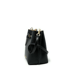 Michael Kors Emilia Small Drawstring Bucket Bag In (Black/Gold)