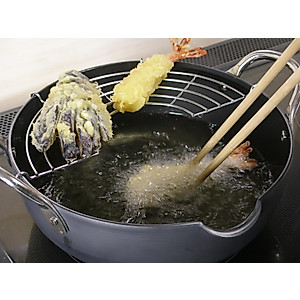 Riverlight Kyoku Japan J1320 Iron Deep Frying Pot, Small, 0.3 gal (1.5 L), Iron Nitride, IH Compatible, Rust Resistant, Made in Japan