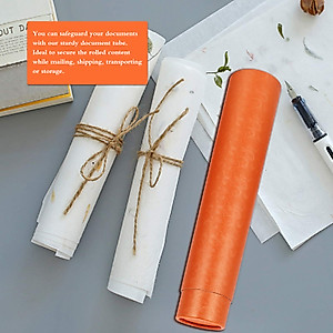 Document Tube Holder Kraft Storing Tubes Document Poster Tube Paper Storage Tube for Blueprints Prints Posters Targets Artworks and Drawings Orange Calligraphy Tube Telescoping Drafting Tube