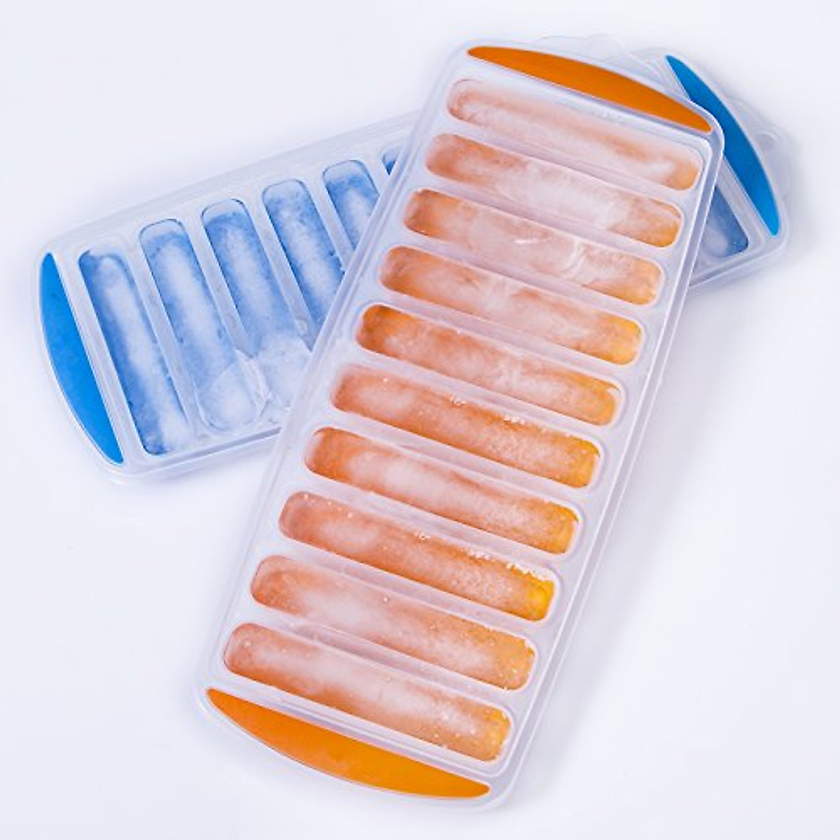 Ozera 4 Pack Ice Cube Trays, Narrow Water Bottle Ice Cube Tray Stick, Silicone Ice Trays for Freezer with Easy Push and Pop Out Material, Ideal for Sports and Water Bottles