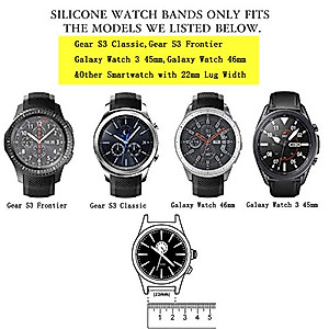 Bands for Samsung Gear S3 Frontier/Classic Watch Silicone Bracelet, Sports Silicone Band Strap Replacement Wristband For Samsung Gear S3 Frontier / S3 Classic (Black)