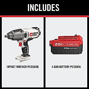 PORTER-CABLE 20V MAX Impact Wrench, 1/2-Inch (PCC740LA)