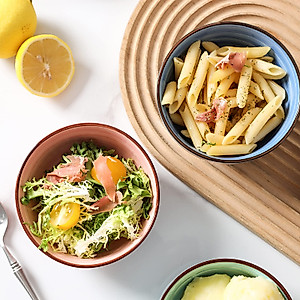 Selamica Ceramic 12 Oz Dessert Bowls Set, Small Cereal Bowls for Kitchen, 4.7 Inch Ice Cream Bowls for Snack Side Dishes Dips, Microwave Dishwasher Safe, Gift, Set of 6, Gradient Color