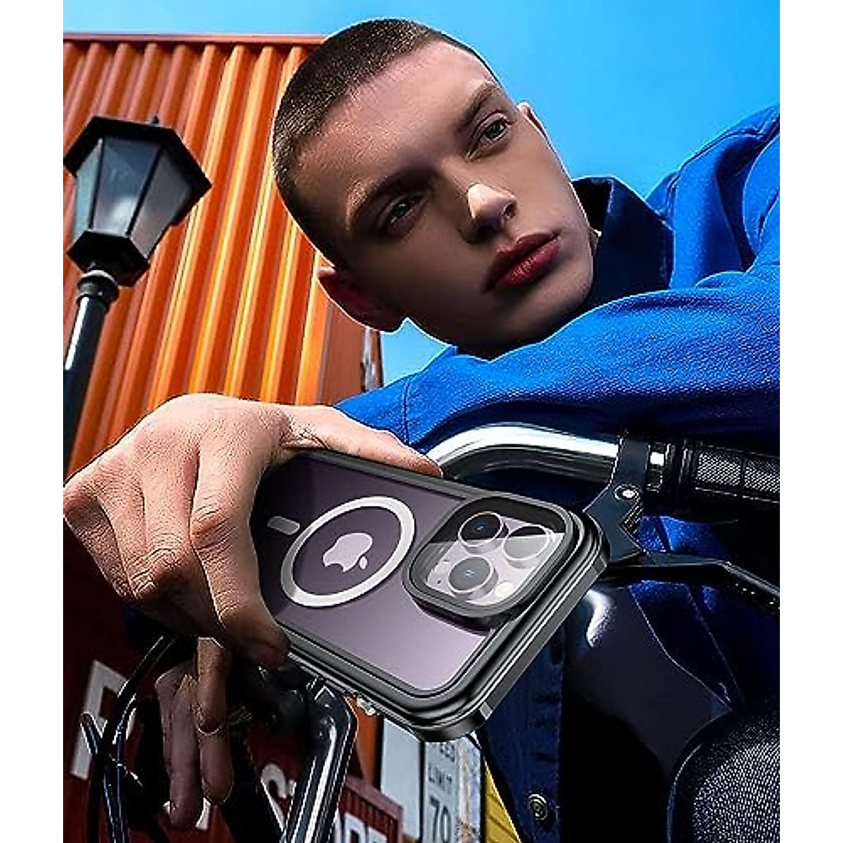 Menyadoo Designed for iPhone 14 Pro Waterproof Case - Full Body Protective Case Shockproof Dustproof Protection Phone Case with Built in Screen Protector for iPhone 14 Pro 6.1 inch Black