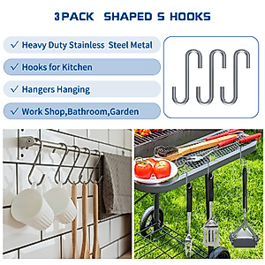 Grill Brush and Scraper Bristle Free, BBQ Accessories Grill Brush for Outdoor Grill, 17" Stainless Steel BBQ Brush for Grill Cleaning, Grill Accessories Gifts for Men, Hooks Included