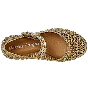 mini melissa® Campana Papel BB Toddler Shoes – Synthetic Construction – Cushioned Footbed – Round Toe Gold 10 Toddler M