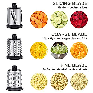 Slicer Shredder Attachment for KitchenAid Stand Mixer, Kitchen Aid Cheese Grater Attachment for Kitchen Aid Stand Mixer include Vegetable Slicer, Salad Maker, Cheese Grater by COFUN White