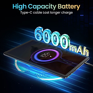 2024 Newest 10.1 Inch Android 12 Tablet with 8GB RAM 256GB ROM 1TB Expand,2.0Ghz Octa Core Tablet,1280*800 HD IPS Display,5+2MP,8 Hour Battery,2.4/5G WiFi,Bluetooth 5.0,Hotspot,FM,GPS(Gray)