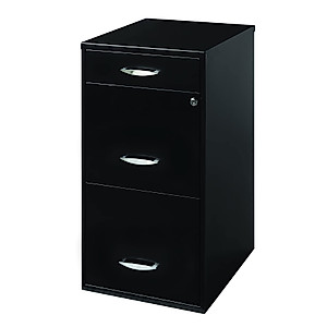 AVSAN Home Office Cabinet 18" D 3-Drawer Organizer Vertical File Cabinet for SOHO, Black
