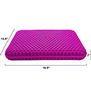 Sbriun Extra Thick Gel Seat Cushion Pillow - Enhanced Double Office Chair Car Egg Seat Cushion Pillow for Back, Coccyx & Tailbone Pain Relief Pad - Pressure Reducing Honeycomb Designed for Comfort