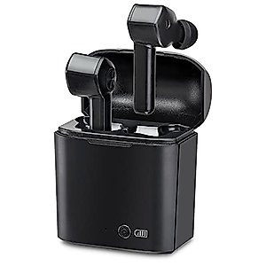 iLive Truly Wire-Free Bluetooth Earbuds, Sweatproof Design, Charging Case, Includes 3 Set of Ear Tips, Black (IAEBT300B)