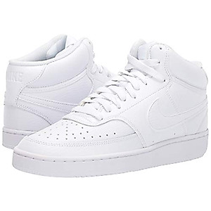 Nike Women's Court Vision Mid Sneaker, White/White-White, 7.5 Regular US