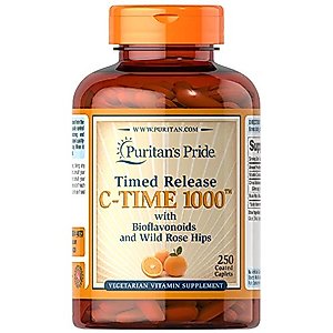 Puritans Pride Vitamin C 1000mg with Rose Hips for Immune Supports by Puritan's Pride to Support a Healthy Immune System 250 Caplets