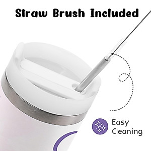 Butterfly Gifts for Women Girls, Purple Butterfly Tumbler with Handle and Straw for Kids 14oz, Stainless Steel Insulated Travel Mugs, Birthday Gifts for Girl, Just A Girls Who Lovers Butterflies