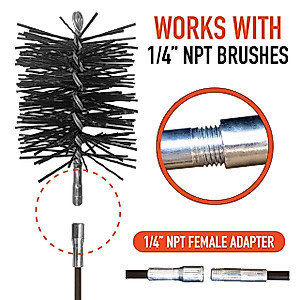 18-Foot Chimney Cleaning Kit - 6x3 Ft Fiberglass Rods, 6-Inch Premium Poly Brush, 1/4" NPT Fittings - Durable and Effective