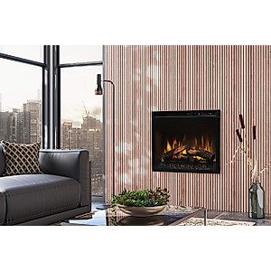 Dimplex 28 Inch Built-in Electric Fireplace - Multi-Fire XHD Firebox with Logs and Realistic Multi-Color Flames | Model: XHD28L
