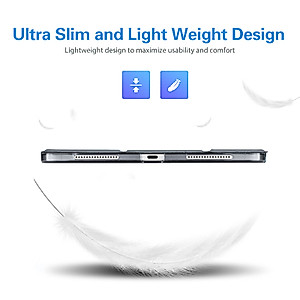 ProCase Smart Case for iPad Pro 12.9 2022/2021/2020/2018, Slim Stand Hard Back Shell Smart Cover for iPad Pro 12.9" 6th Gen/5th Gen/4th Gen/3rd Gen -Grey