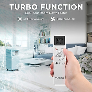 TURBRO Greenland 10,000 BTU ASHRAE (6,000 BTU SACC) Portable Air Conditioner, Dehumidifier and Fan, 3-in-1 Floor AC Unit for Rooms up to 400 Sq Ft, Sleep Mode, Timer, Remote Included