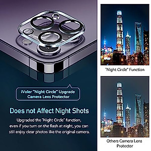 ivoler [4 Pack] Camera Lens Protector for iPhone 14 Pro Max /14 Pro Camera Screen Protector Tempered Glass[Case Friendly][New Version],Scratch-Resistant,Easy Installation,Clear+Black Circle