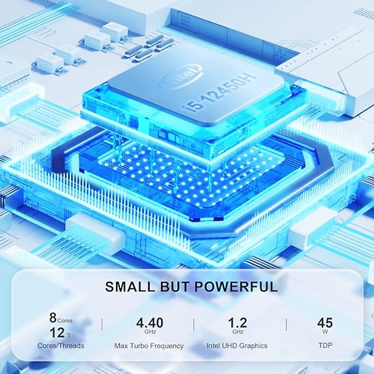 Beelink SEI12 Mini PC Intel Core i5 Processors i5-12450H (up to 4.4GHZ),Mini Computer with 16GB DDR4 RAM 500GB M.2 Pcle 4.0 NVMe 2280 SSD,Dual Screen Display/HDMI+DP/WiFi6/BT5.2,Auto Power On