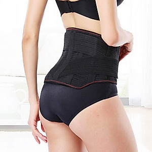 LSRRYD Double Adjustment Lumbar Support Belt Self-Heating Steel Plate for Pain Relief and Injury Prevention Sciatica (Size : Large)