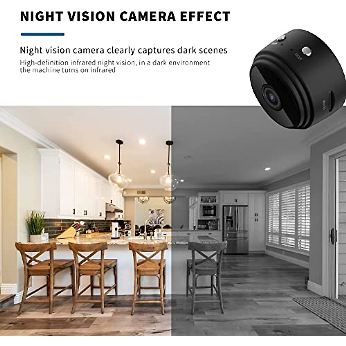 XAJBJJ 2023 Upgraded 1080P WiFi Camera Detector for Home Office,Indoor Camera with Motion Detection Night Vision - Car Cameras for Surveillance-CC1