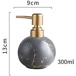 Soap Dispenser for Bathroom Kitchen, Soap Dispenser for Bathroom, Refillable Hand Bath Soap Body Wash Shampoo Ceramic Dispenser Pump Bottles for Kitchen Bathroom Sink (Color : Grey)