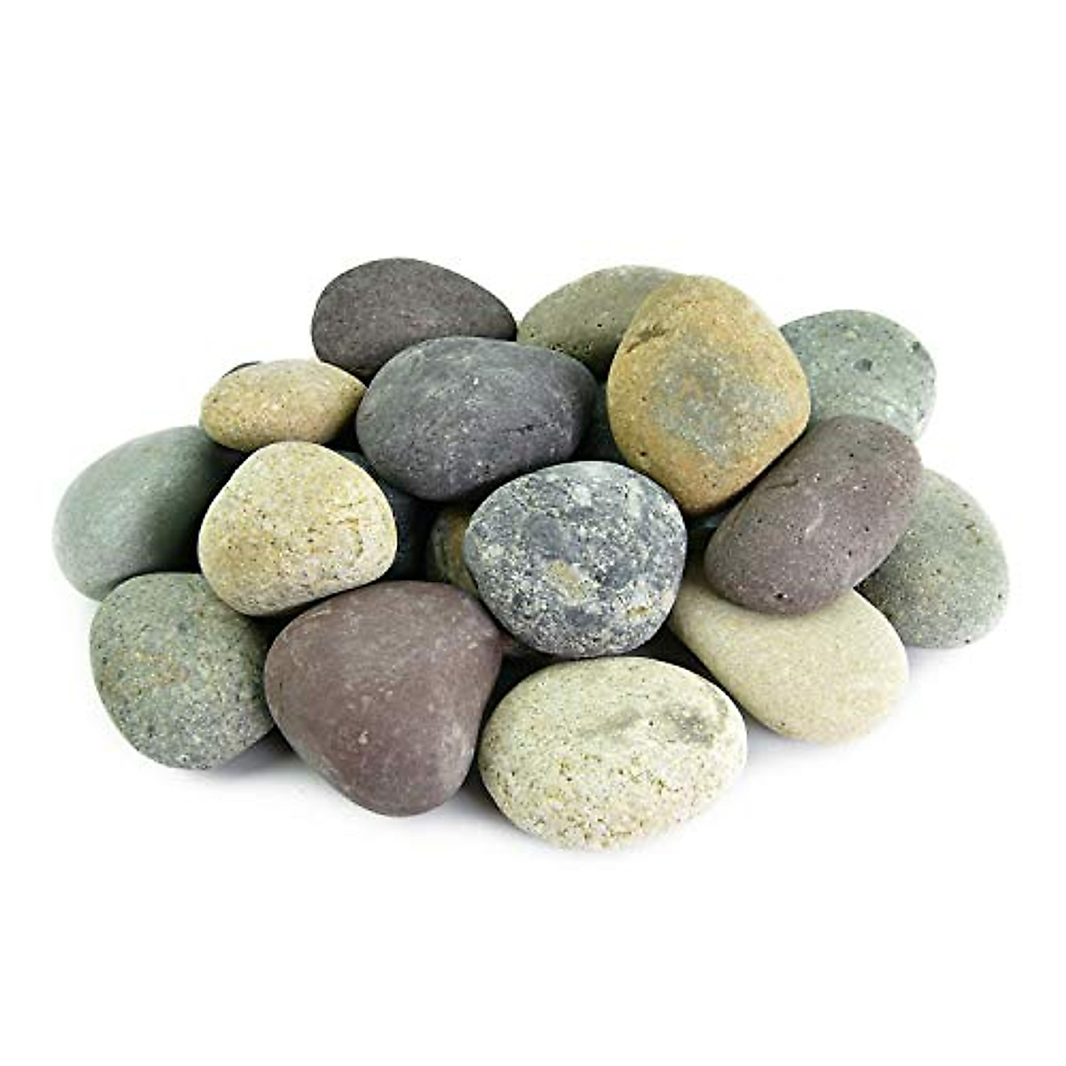 LF Inc. 50 Lb. Premium Large Mixed Mexican Stone Beach Pebbles 3-5 inches, Decor, Garden, Landscape, Pathways, Backyard, Rock Pebbles