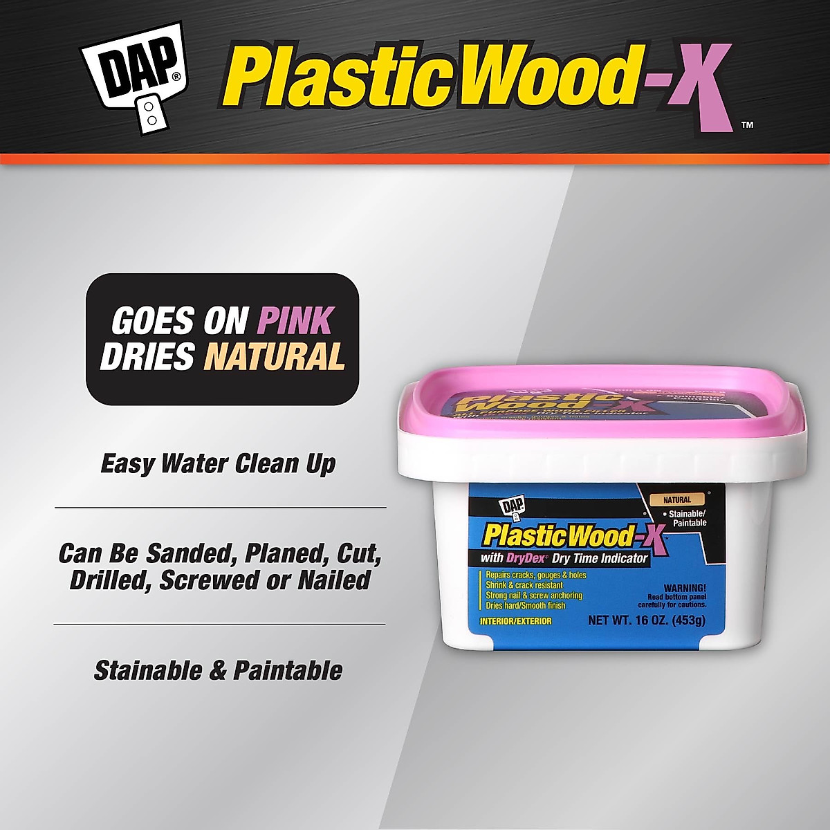DAP 542 Series 00542 Pt Natural Plastic Wood-X w/Drydex, 16 OZ