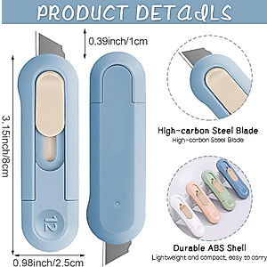 4 Pcs Box Cutter, Box Cutter Retractable, Retractable Box Opener, Package Opener, Easy Slide Retractable Cute Box Cutter for opening daily express boxes, envelopes, packages, paper tapes and more