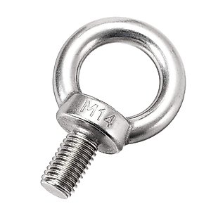 uxcell Lifting Eye Bolt M14 x 25mm Male Thread 304 Stainless Steel for Hanging, Pack of 1