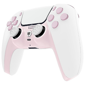 HEXGAMING Esports Rival Controller 2 Mappable Rear Buttons & Interchangeable Thumbsticks & Hair Trigger Compatible with ps5 Controller Custom Controller PC Wireless FPS Gamepad - Cherry Blossoms Pink