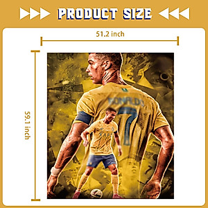 50''x60'' Flannel Football Player Blankets, Cozy Plush Throw Football Player Soft Blankets for Bedding Sofa and Travel Reserve air Conditioning Blanket Boys Girls Birthday Gifts