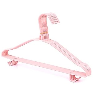Clothing Hangers, Hook Design 30 Pcs Sturdy Durable Hangers Anti Skid for Home Use(Pink Blue Random)