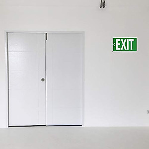 EXIT Signs Glow In The Dark EXIT Decals 3 Pack 12"x7" EXIT Photoluminescent Signs Stickers, Glows For Up To 8 Hours