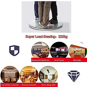 Round Dining Table Swivel Large Tabletop, Heavy Duty Lazy Susan Tempered Glass Serving Plate Transparent Rotating Tray, for Restaurant Hotel Table Top Turntable ( Color : Clear , Size : 90cm (35inch)