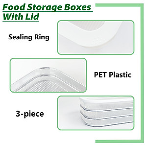 Niurewan Deli Meat Container for Fridge,Bacon Keeper With Lid for Refrigerator,Airtight Lunch Meat Stackable Storage Boxes for Cold Cuts,Salami,Deli,Lunch Meat,18.6oz