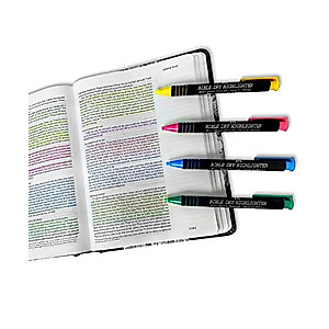 G.T. Luscombe Company, Inc. Bible Dry Highlighting Kit | No Bleed Eco-Friendly Refillable Dry Highlighters | No Sharpening | No Smearing or Fading | Vibrant Colors Yellow, Blue, Pink, Green (Set of 4)