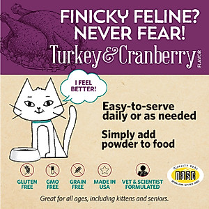 Meowbiotics Kitty P. Freely Cat Urinary Supplement, Cranberry for Cats, Cat UTI & Cat Kidney Support Powder Probiotics for Cats, Made in USA (30 Days)