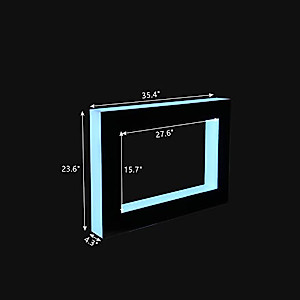 ROVSUN Wall Mounted LED Lighted Liquor Bottle Display Shelf 36 Inch Bar Shelf with Remote Control, Illuminated Liquor Shelves LED Bar Shelves Man Cave Bar Accessories Commercial Home