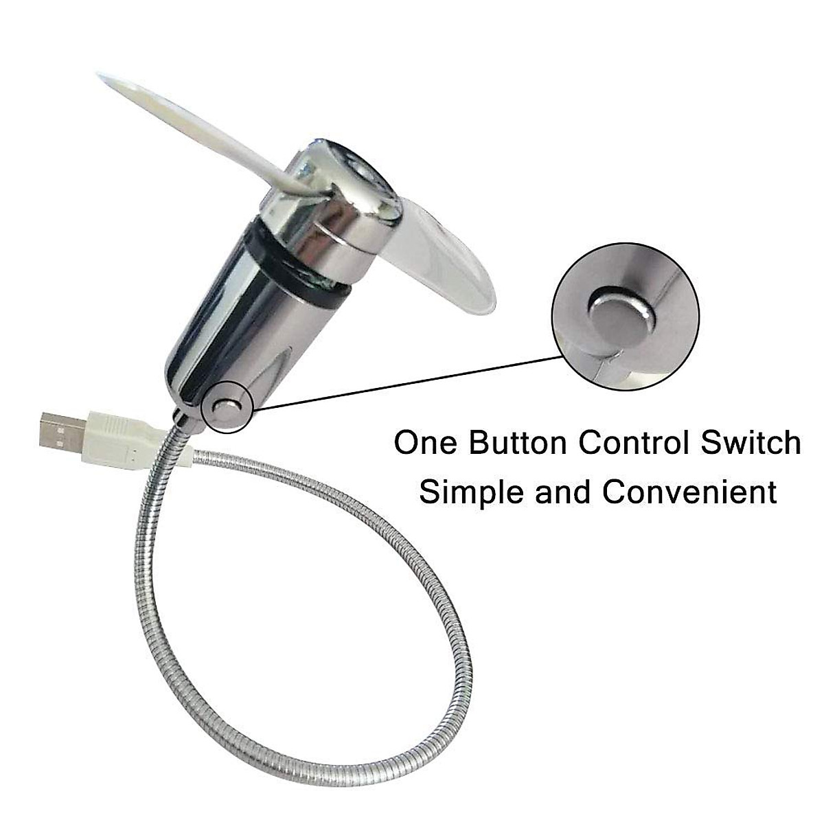 SAYTAY Small USB Fan with Real Time Clock and Temperature Display, Personal Portable USB LED Clock Fan, USB Funny Toy Gadgets Gifts for Men Women Office Home (RGB)