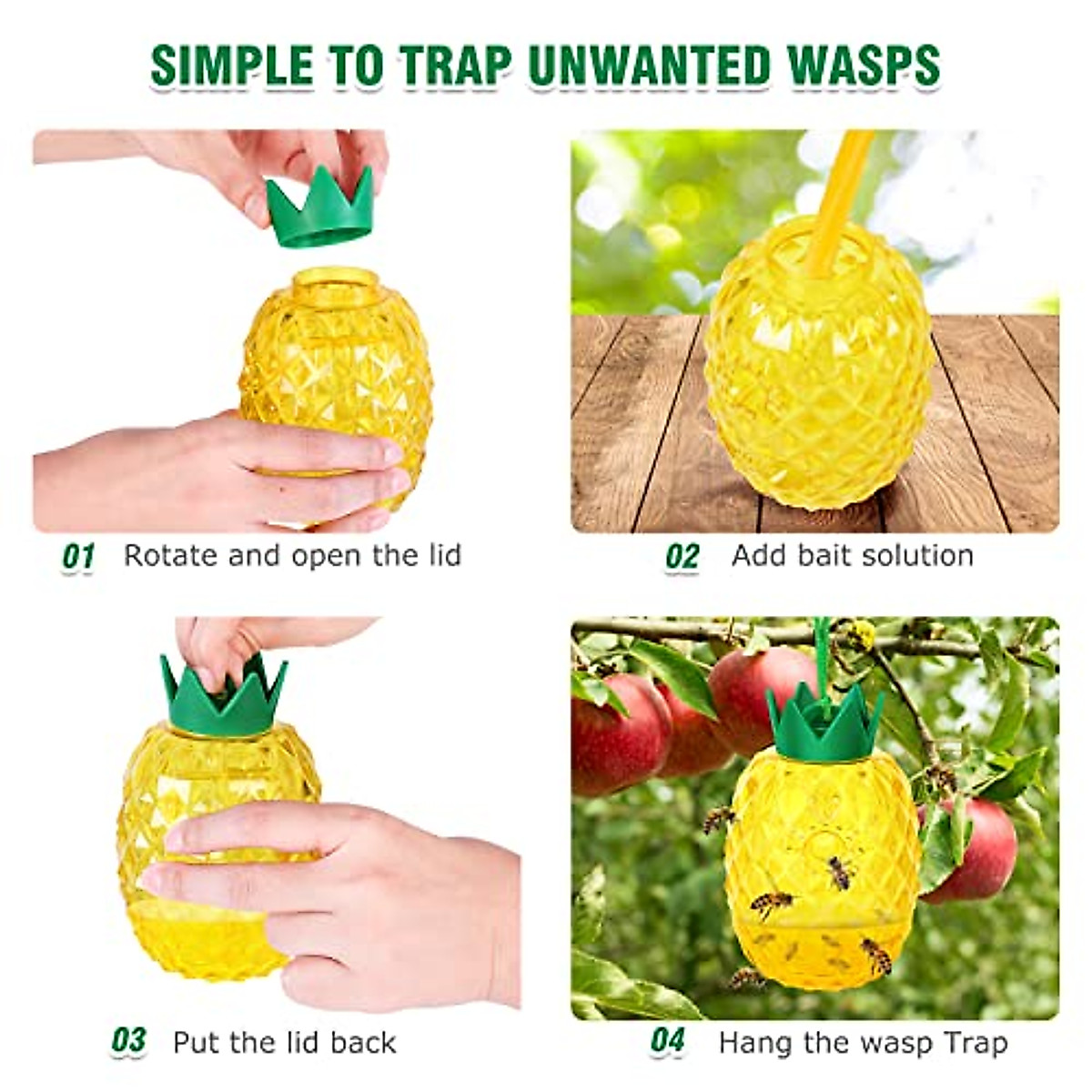 Wasp Trap 2 Pack, Trap Yellow Jacket, Hornets Naturally